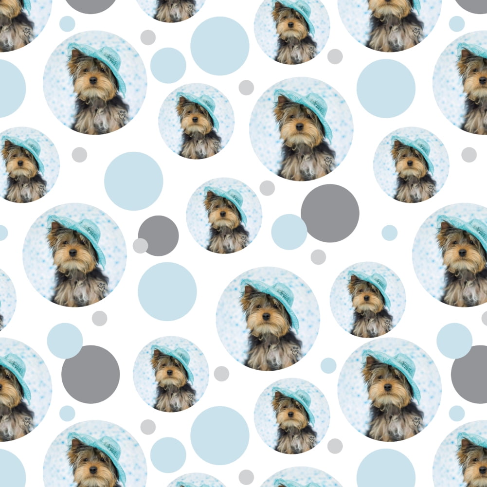Yorkie Yorkshire Terrier Dog Blue Hat Premium Gift Wrap Wrapping Paper ...