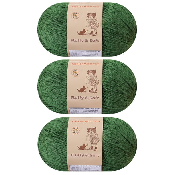 3-Pack Fluffy Wool Yarn by Yonkey Monkey. Lightweight and Soft ...