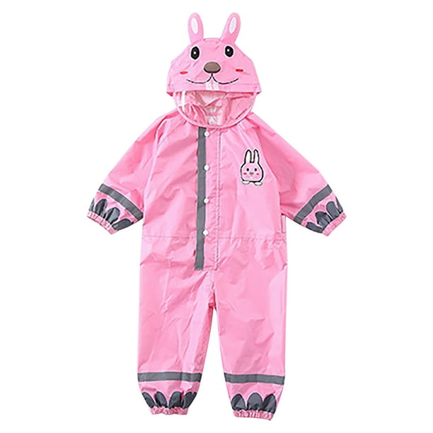 Fridja Kids Toddler Rain Suit 3D Cartoon Rain Suit with Hood Waterproof Coverall One Piece Rain ...