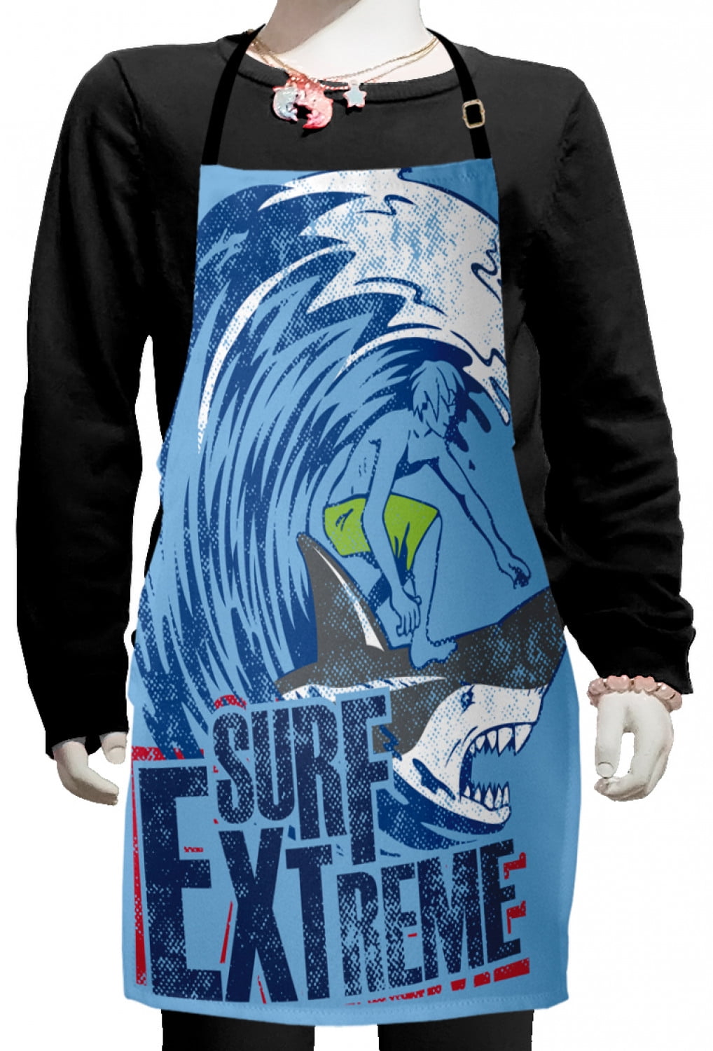 Vintage Kids Apron, Extreme Sports Theme Vintage Illustration of a ...