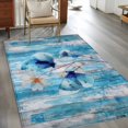 Blue Butterfly Washable Area Rug 4x6 Watercolor White Flowers Wood ...
