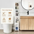 VECELO Narrow Tall Storage Cabinet with Doors and Shelves, 4 Tier ...