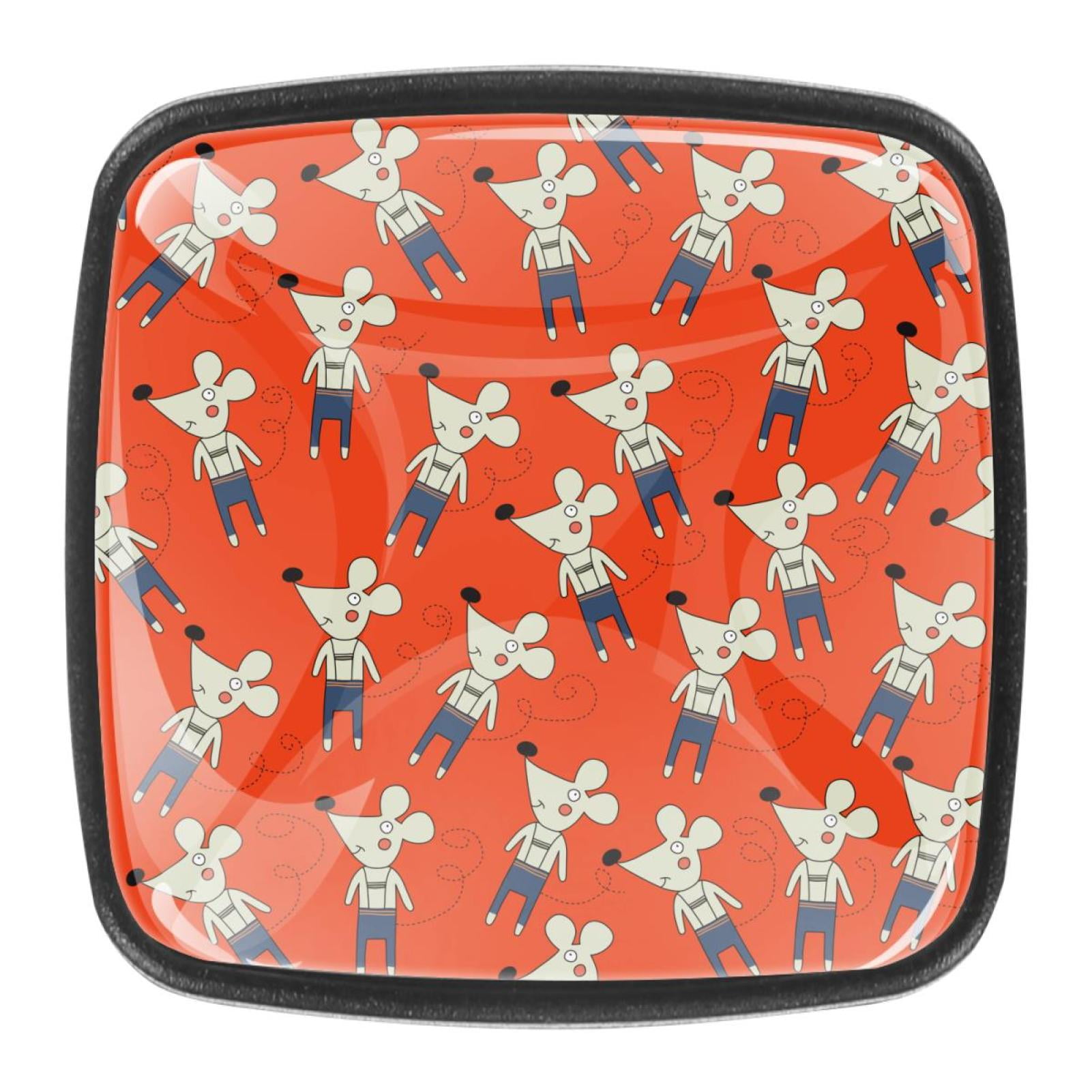 4 Pcs Square Cabinet Handle Cupboard Knob Drawer Pulls Handle Cartoon ...