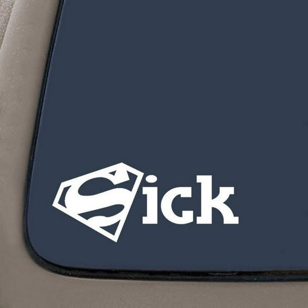 Sick Superman Logo Decal | 8 Inches By 3.4 Inches | White Vinyl Decal ...