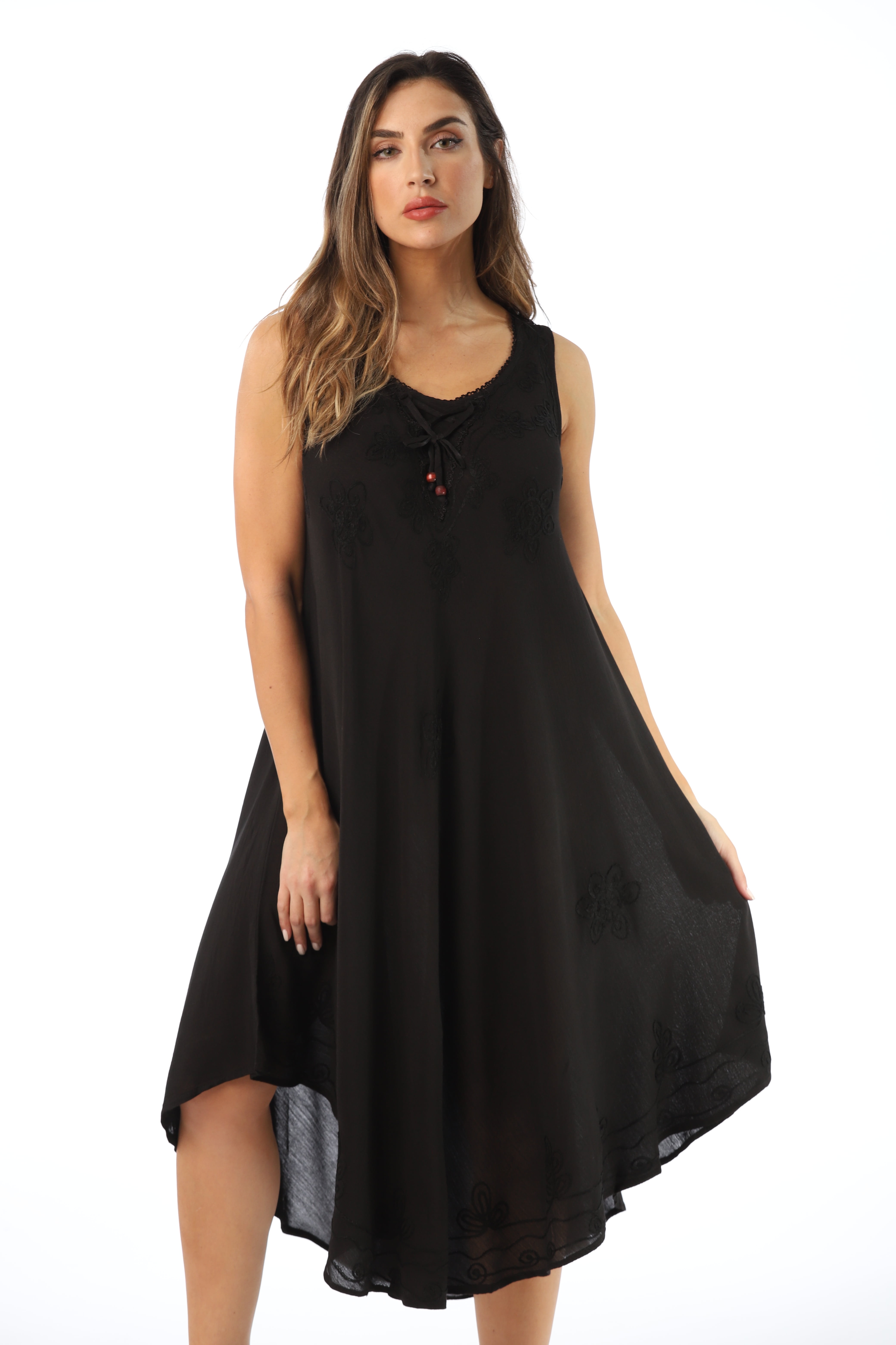 21808-PUR-2X Riviera Sun Dress Dresses for Women (Black, 2X) - Walmart.com