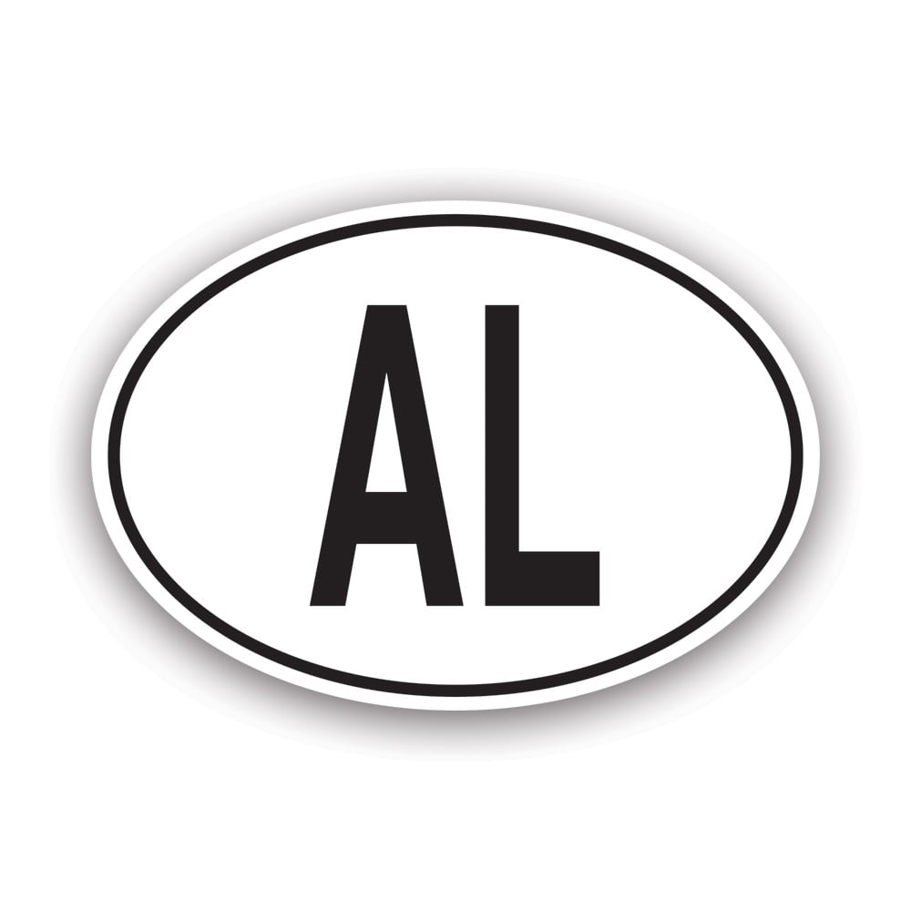 AL Albania Country Code Oval Sticker Decal - Self Adhesive Vinyl ...