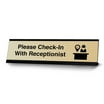 Please Check-In With Receptionist, Desk Sign or Front Desk Counter Sign ...
