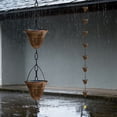 Black Iron Rain Chain Featuring 5 Unique Cups Ideal For Garden Terrace ...