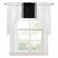 Black Swag Curtain Valance for Windows, Stripes Swag Curtains Drapes ...