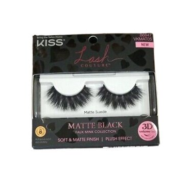 KISS Matte Black Faux Mink Lashes Multipack 4 Pairs Natural Curl Volume ...