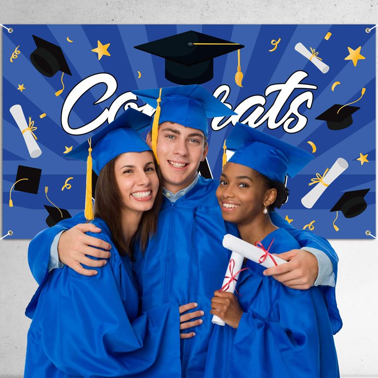Blue Graduation Hat And Diploma