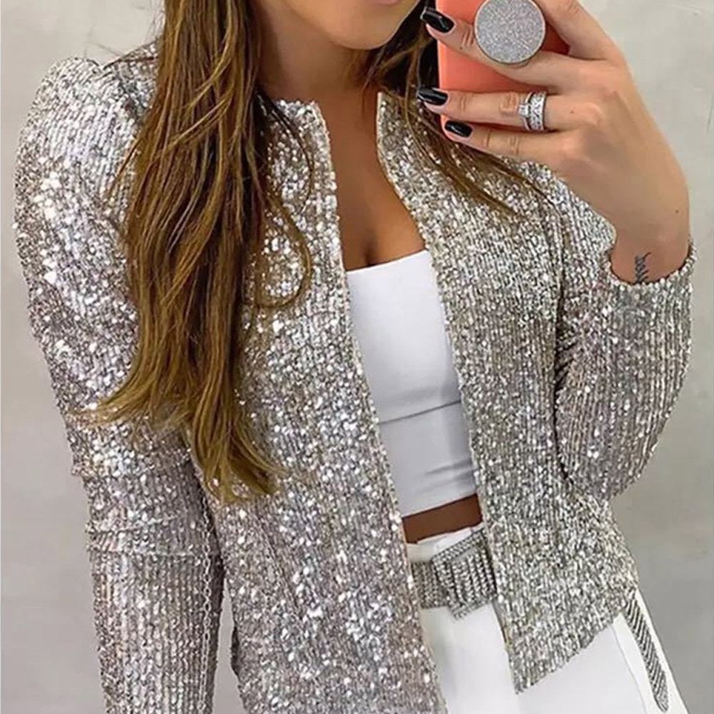 Click here for Generic Women‘s Cardigan Long Sleeve Shiny Sequin... prices