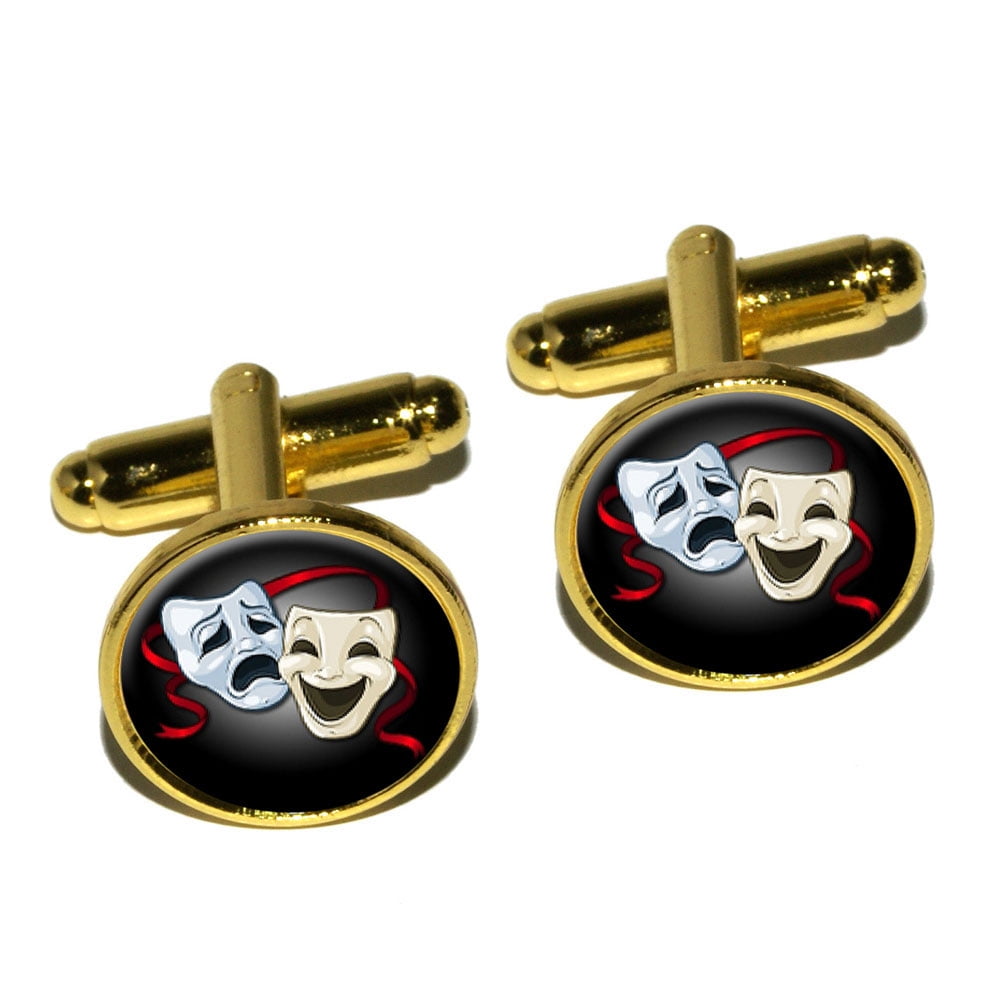 Drama Comedy Tragedy Masks - Acting Theatre Theater Round Cufflinks ...