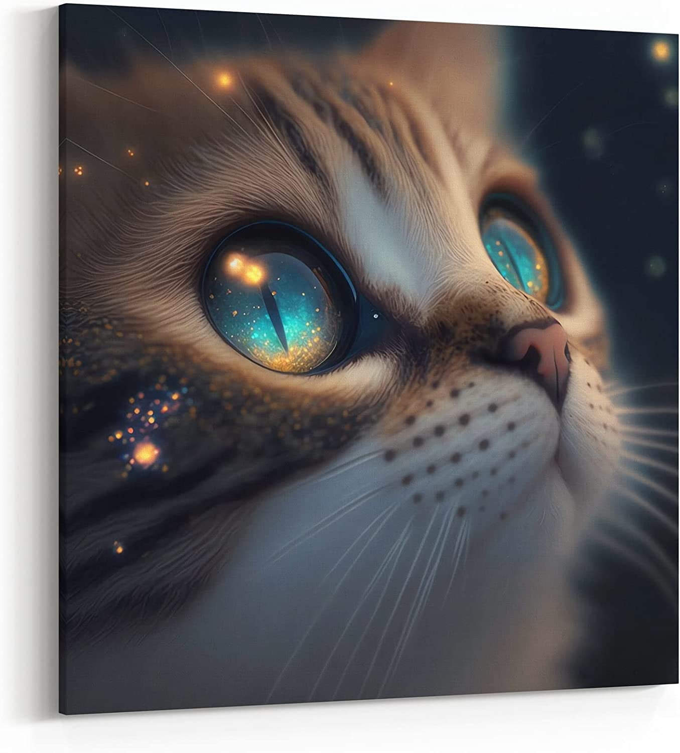 Adorable Starry Cat Eye Canvas Wall Art Décor, 16x16 Inch - Walmart.com