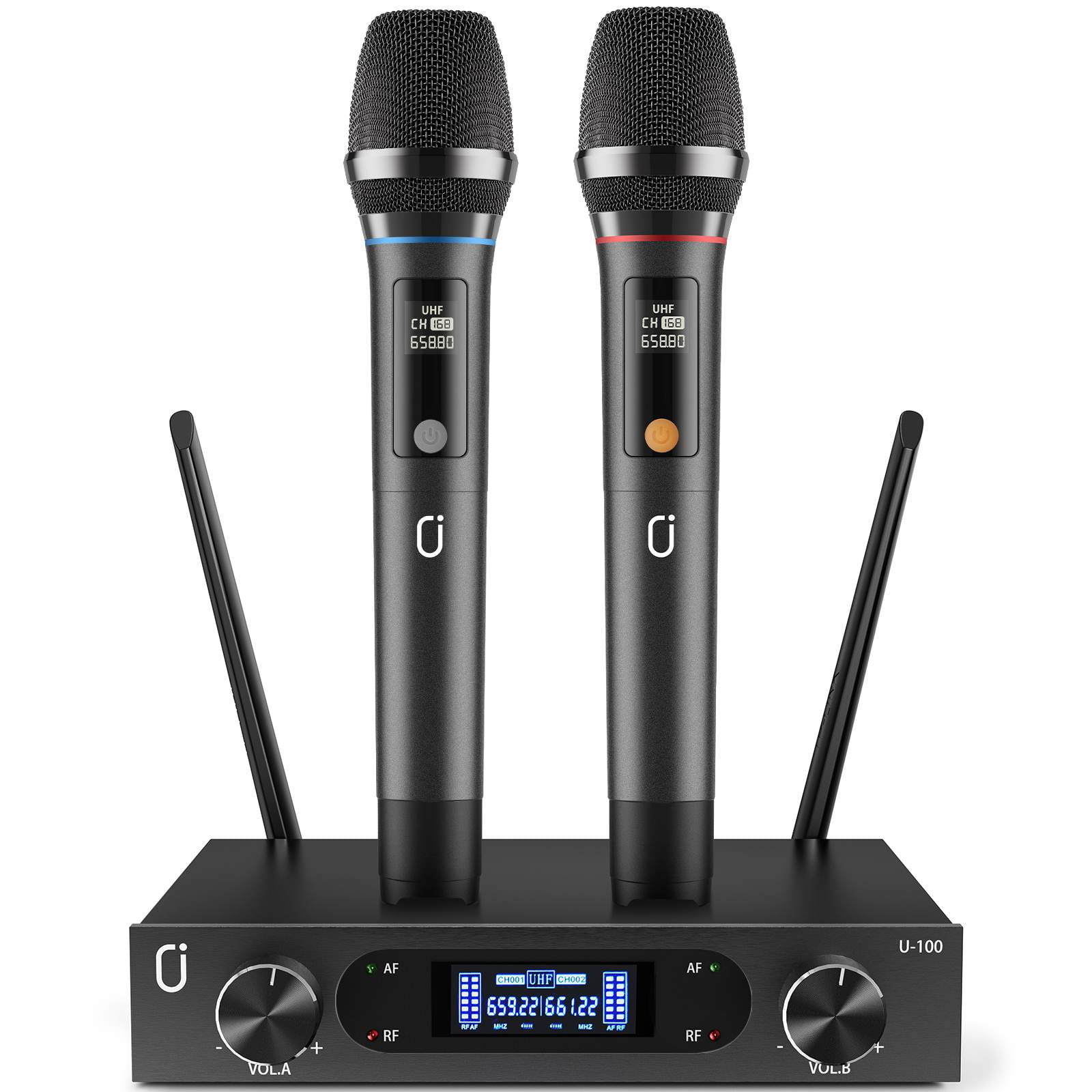 JYX Wireless Microphone Sistema de Micrófonos Sistema Dinámico UHF ...