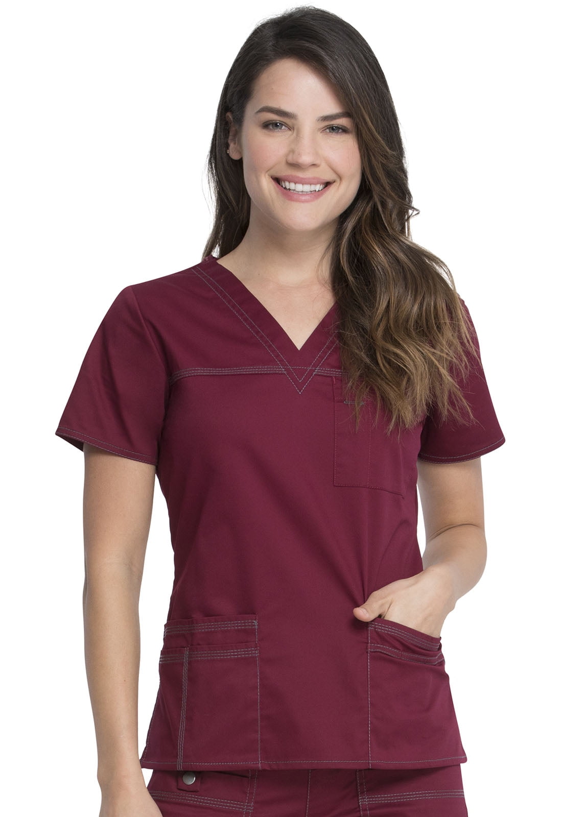 Dickies Gen Flex Scrubs Top for Women V-Neck 817455 - Walmart.com