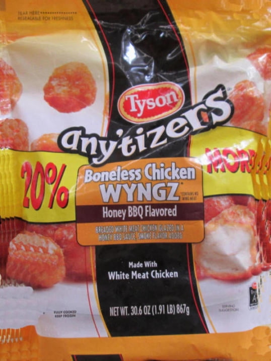 Tyson Any'Tizers Boneless Chicken Wyngz Honey BBQ Flavored, 30.6 oz ...