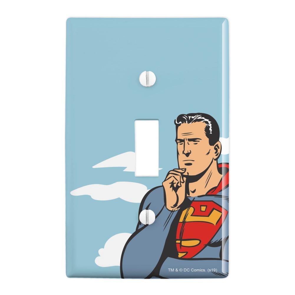 Superman Thinking Plastic Wall Decor Toggle Light Switch Plate Cover ...