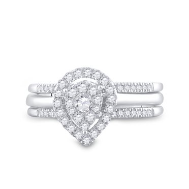 Pompeii 1 1/6ct Princess Cut Cushion Halo Diamond Engagement Ring Set 14K White Gold - Walmart.com