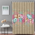 Bathroom Shower Curtain Summer Marine Life Pink Starfish Waterproof ...