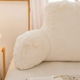NTBED Faux Fur Reading Pillow, Bed Wedge with Armrest, Back Support - Ivory - Walmart.com