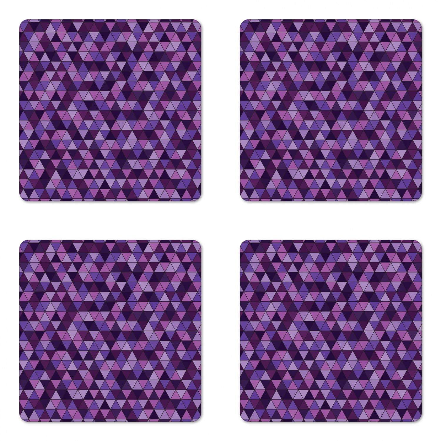 Geometric Coaster Set of 4, Triangle Grid Pattern Mosaic Tile in ...