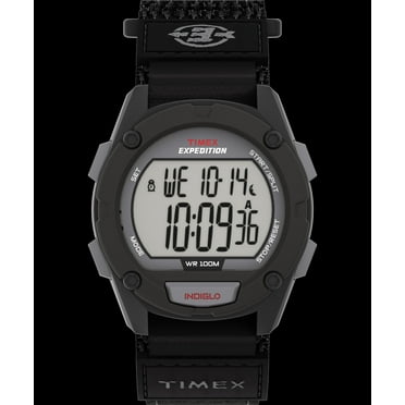 Timex Men's Expedition Shock XL Vibrating Alarm 50mm Watch – Black Case ...