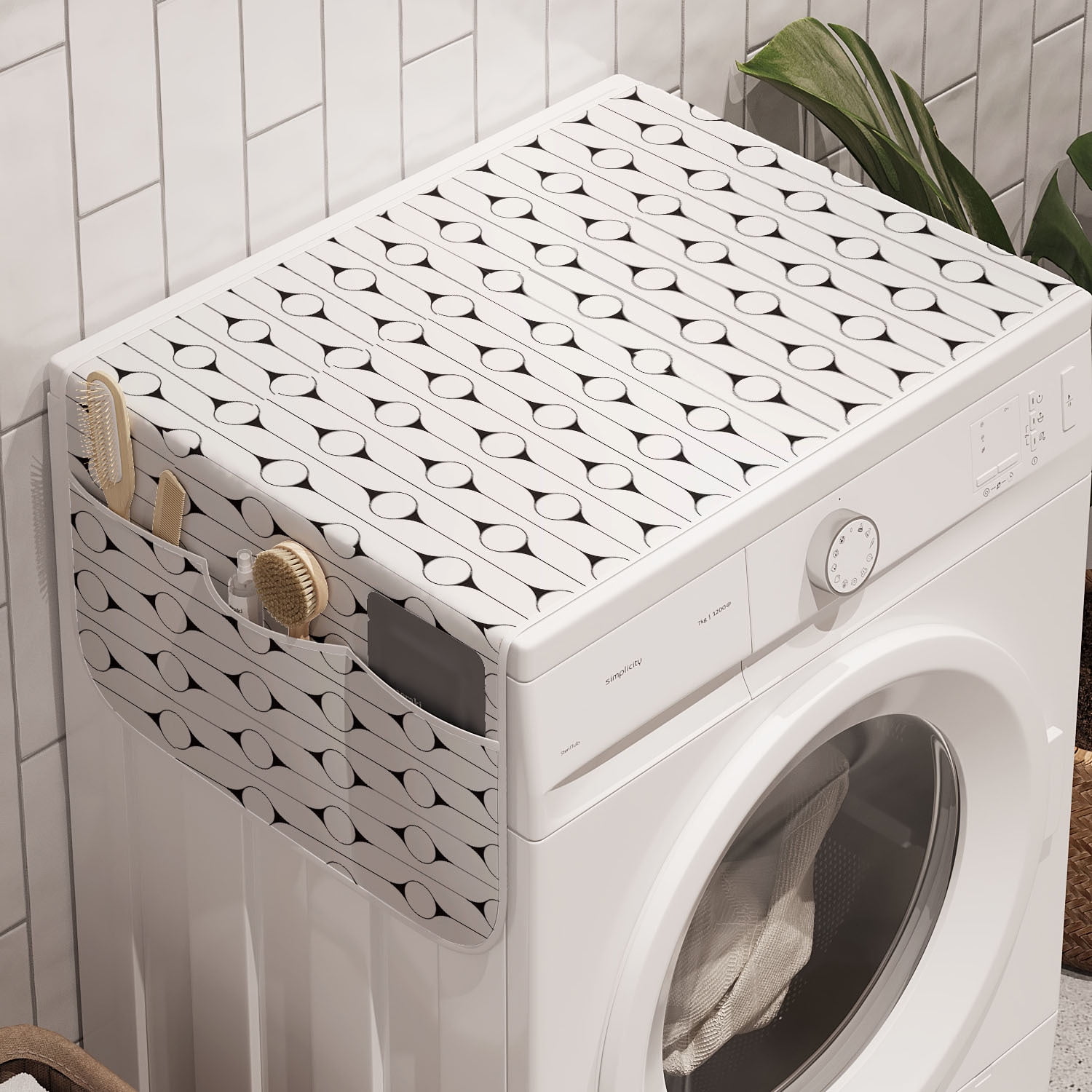 Geometric Washing Machine Organizer, Circular Stripes Repetitive ...