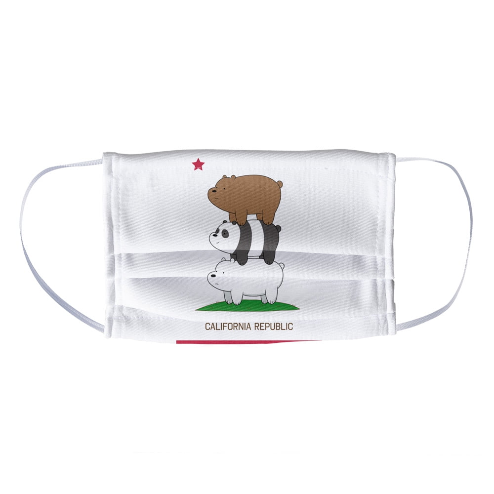We Bare Bears Cali Stack 1-Ply Reusable Face Mask Covering, Kids ...