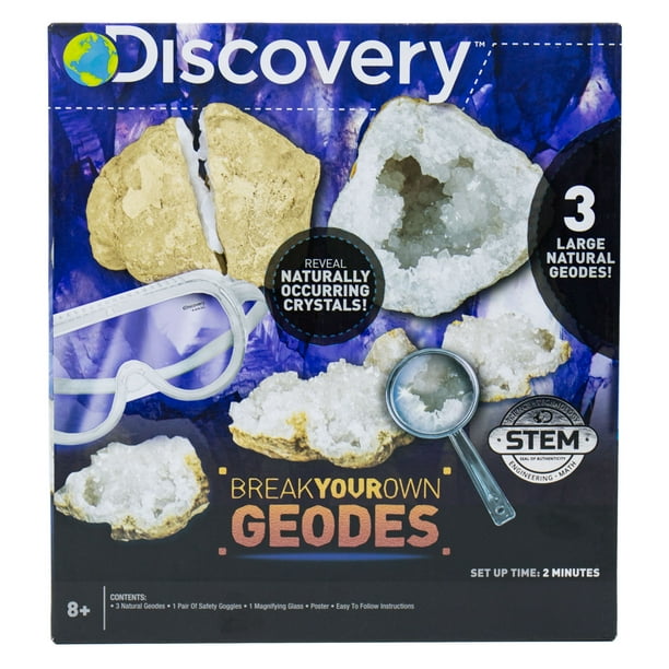 Discovery Break Your Own Geodes Set, Break and Display Geodes, 6 ...