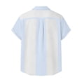 Boyscolos Men's Color Block Short Sleeve Shirt Casual Loose Fit Button ...