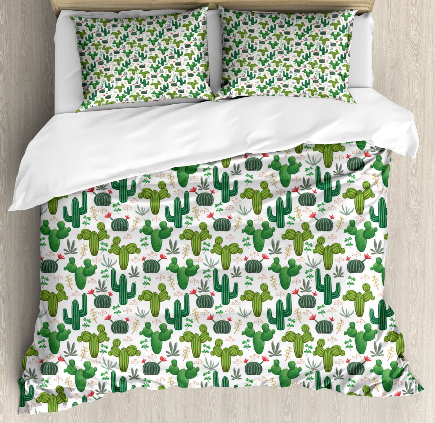 Cactus Duvet Cover Set Queen Size, Various Saguaro Botanical Exotic ...