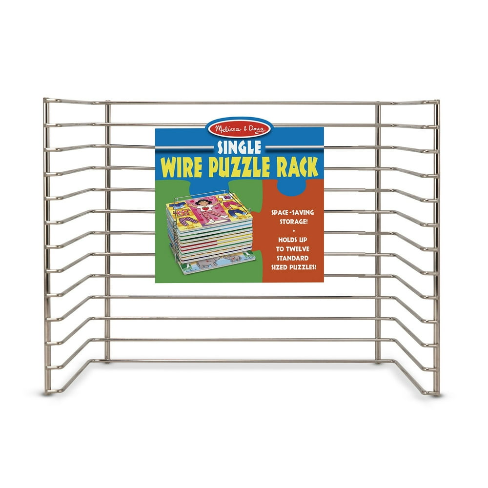 Melissa & Doug Wire Puzzle Storage Rack (Arts & Crafts, Sturdy Metal ...