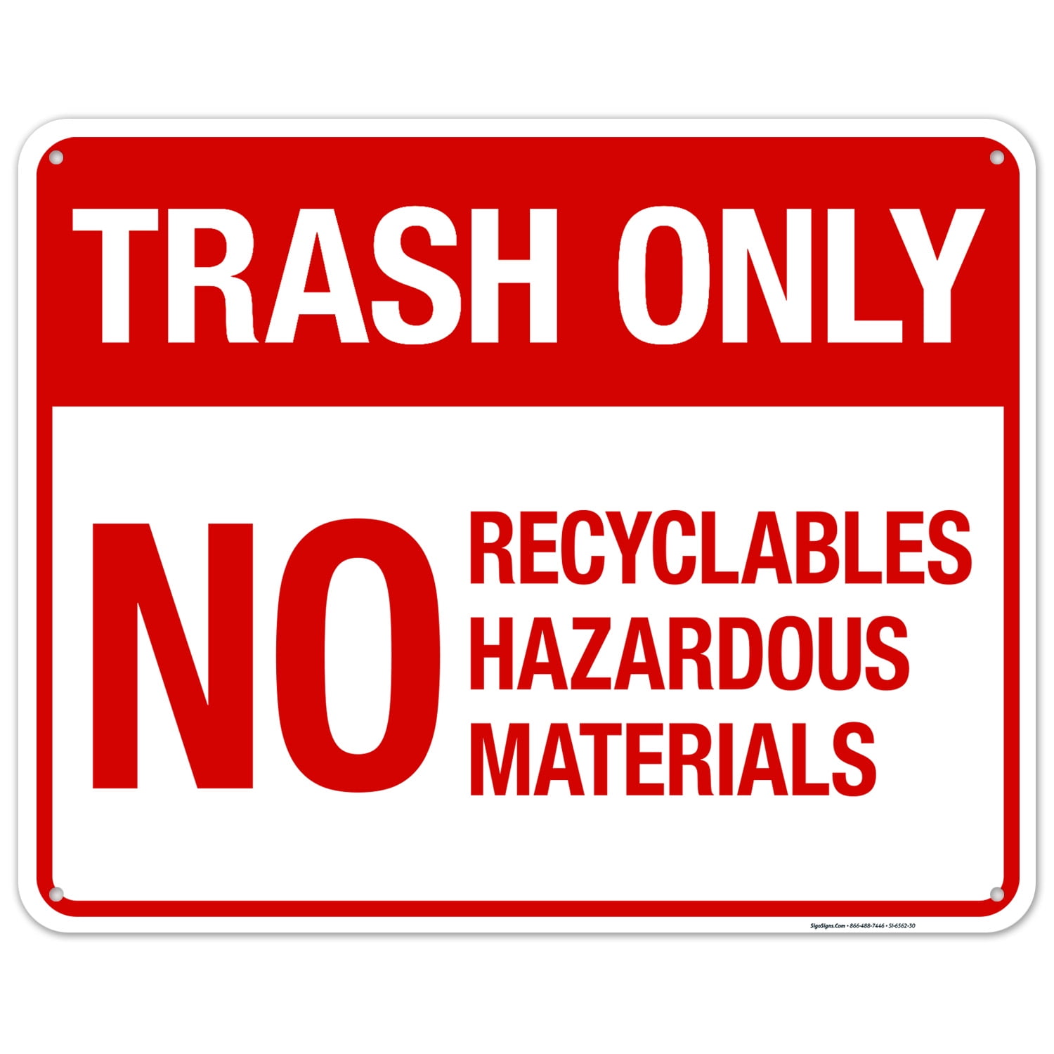 Trash Only Sign, - Walmart.com