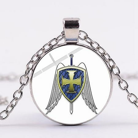 Archangel St.michael Necklace Protect Me Saint Shield Angel Protection ...