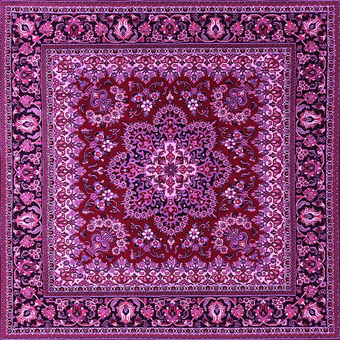 Ahgly Company Indoor Square Persian Pink Traditional Area Rugs, 6 ...