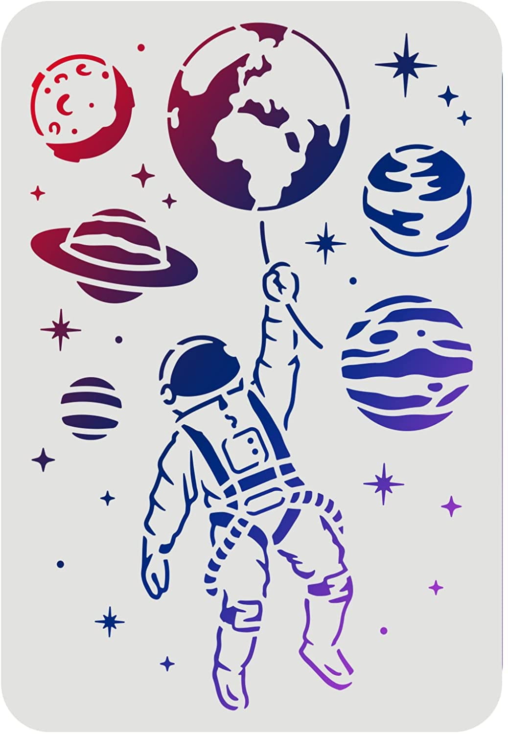 Astronaut Stencils Plastic Outer Space Theme Drawing Painting Stencils ...