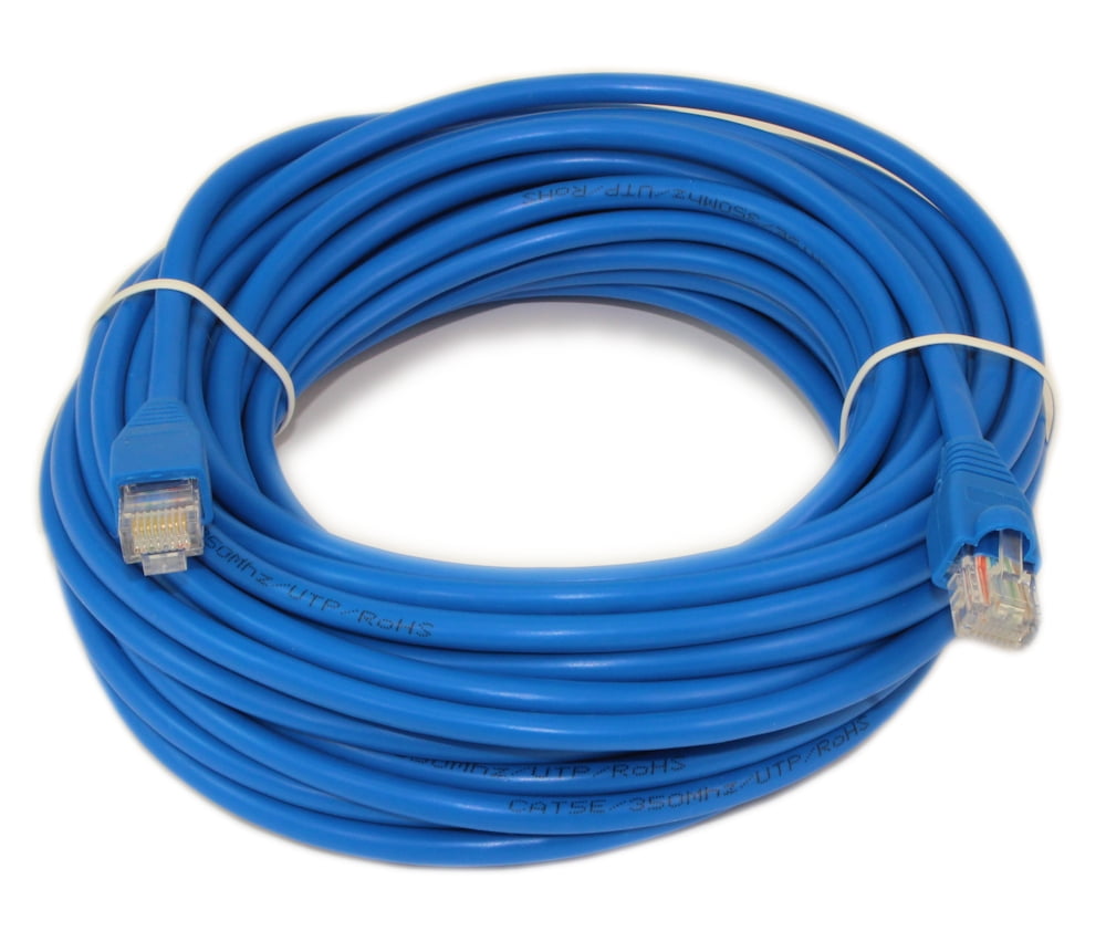 30ft Cat5E Ethernet RJ45 Patch Cable, Stranded, Snagless Booted, BLUE ...