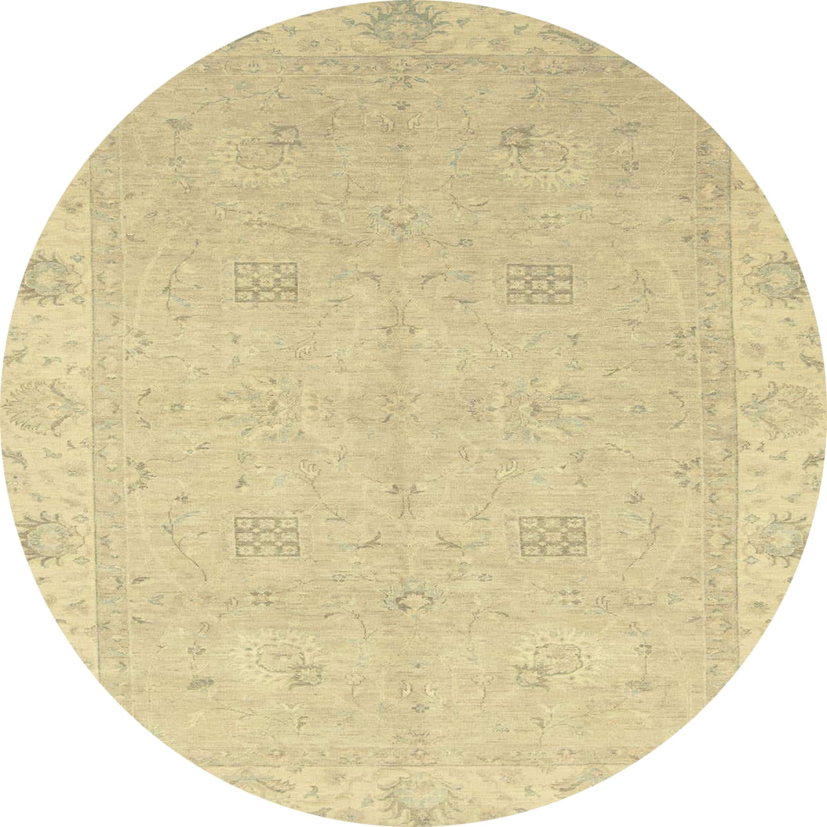 Ahgly Company Indoor Round Abstract Mustard Yellow Oriental Area Rugs ...