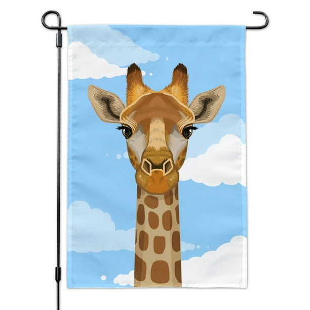 Cute Giraffe and Sky Zoo Animal Safari Garden Yard Flag - Walmart.com ...