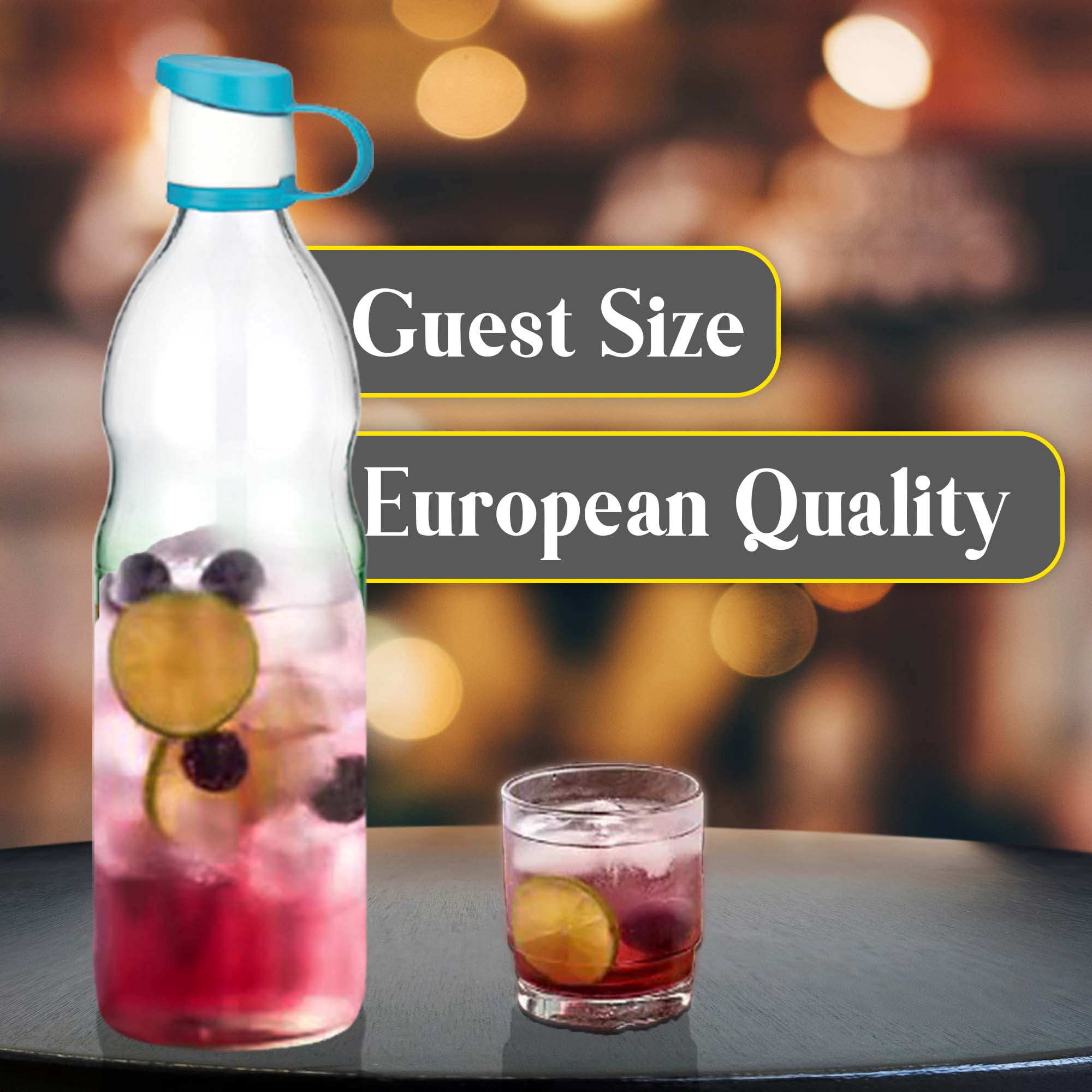 Stylish Colored Glass Containers for Liquids with BPA Free Lids, Multi ...
