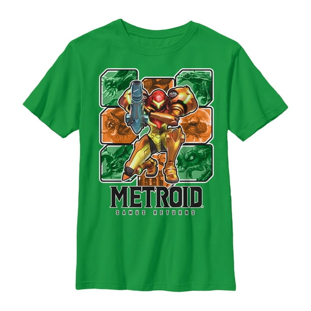Nintendo - Boy's Nintendo Metroid Samus Returns Grid T-Shirt - Walmart ...