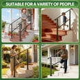 3-Step Outdoor Stair Handrail Kit, Heavy Duty Aluminum Alloy Adjustable ...