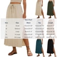 AHTJRT Cotton Linen Straight Maxi Skirts for Women Side Slit Elastic ...