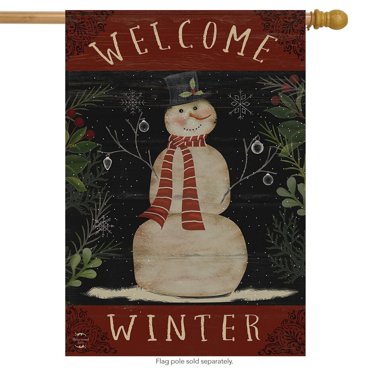 Welcome Winter Snowman House Flag Primitive Seasonal 28" x 40 ...