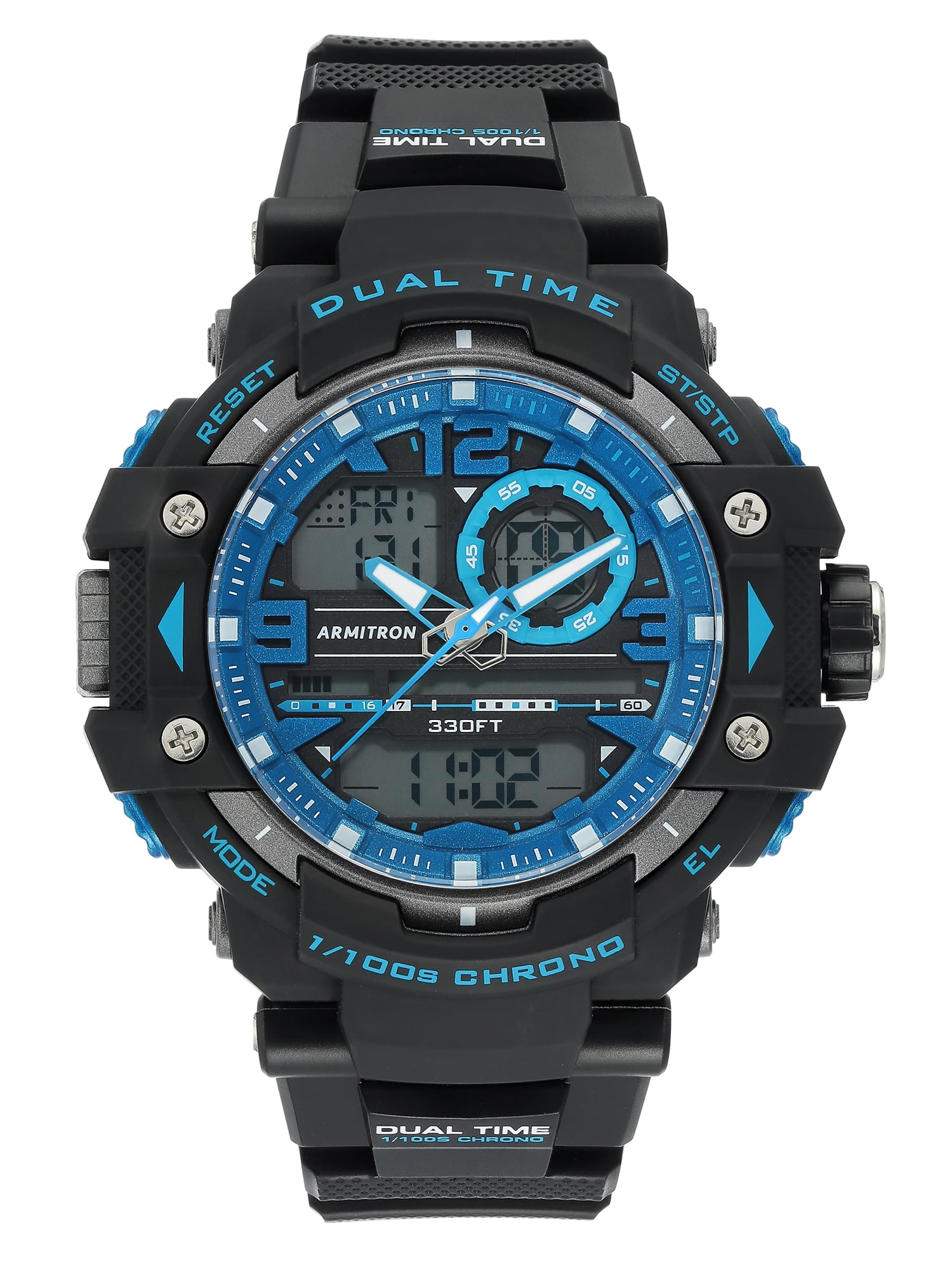 Armitron Men s Black Analog Digital Watch With Blue Accents Walmart Armitron Men s Black Analog Digital Watch With Blue Accents Walmart