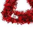 Pre-Lit Valentine Heart Shaped Wreaths, Red Tinsel Heart Shaped Wreaths ...