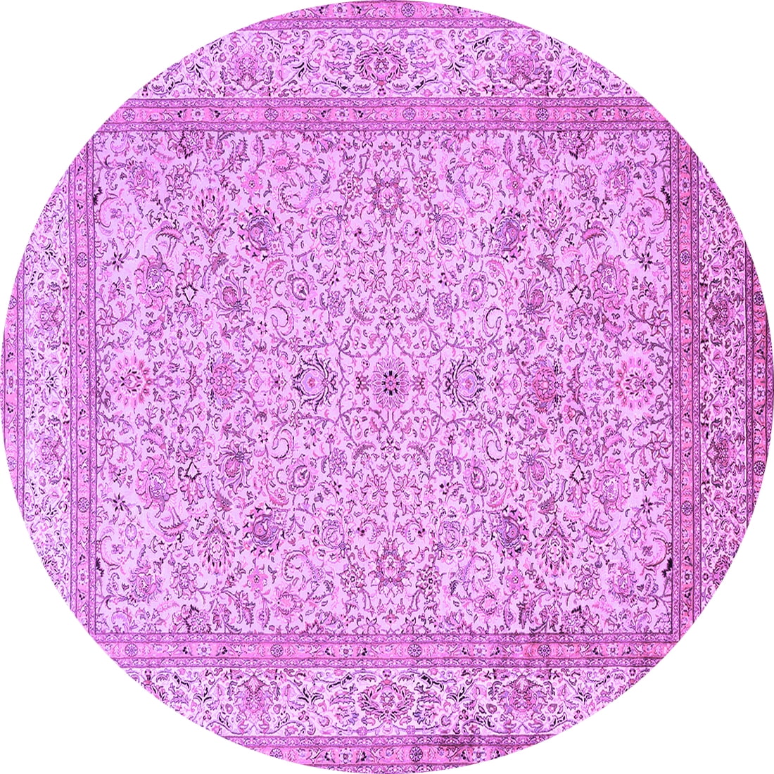Ahgly Company Indoor Round Persian Purple Traditional Area Rugs, 3 ...
