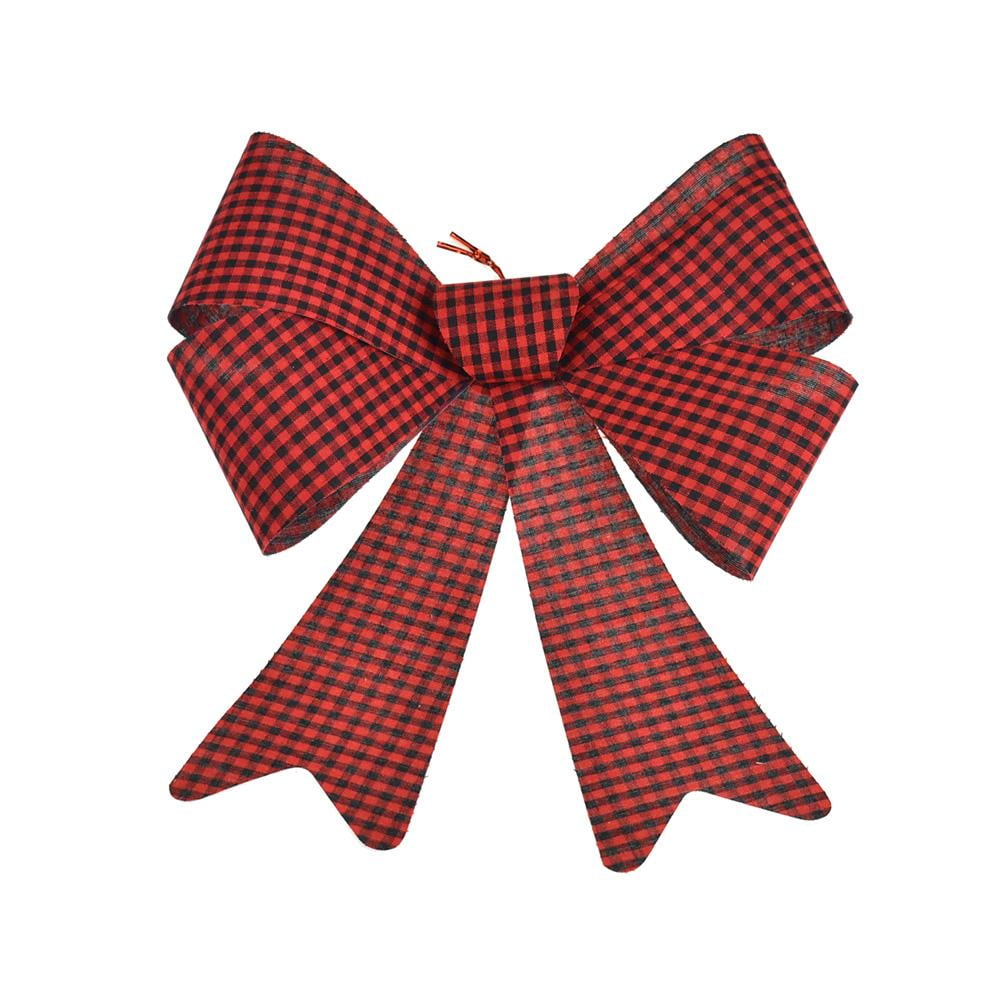 Cabin Checkered Plastic Christmas Bow, Red, 18-Inch - Walmart.com