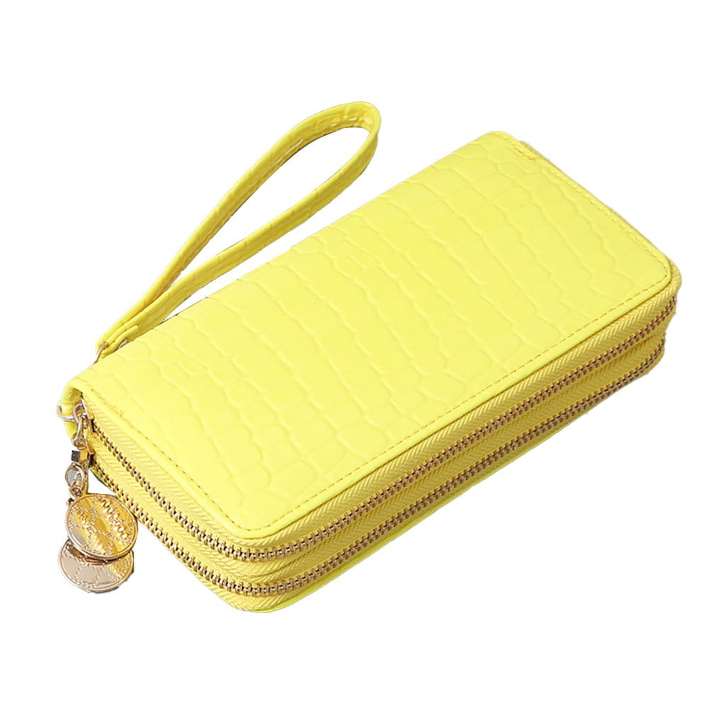 Leather Wallets for Women RFID Blocking Zip Around Credit Card Holder ...